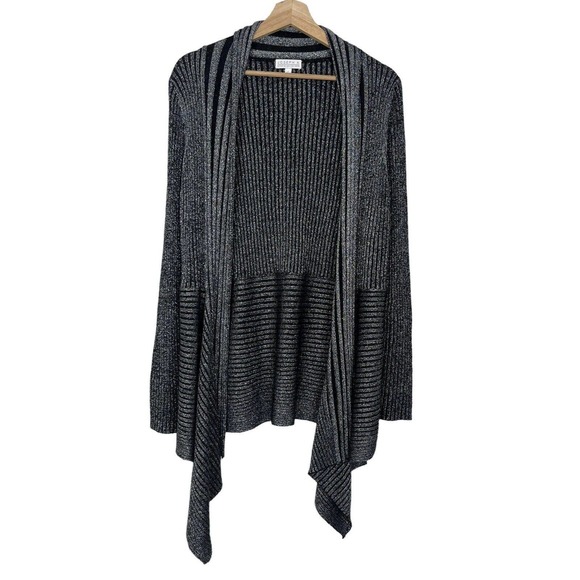 Joseph A | Sweaters | Joseph A Sweater Ribbed Metallic Open Front ...